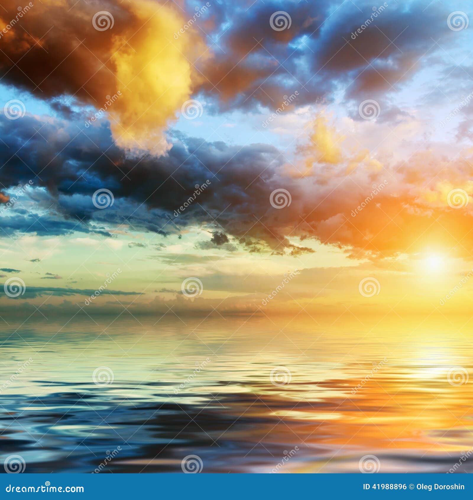 Colorful Sunset on a Dramatic Sky Stock Photo - Image of scenic, clouds ...