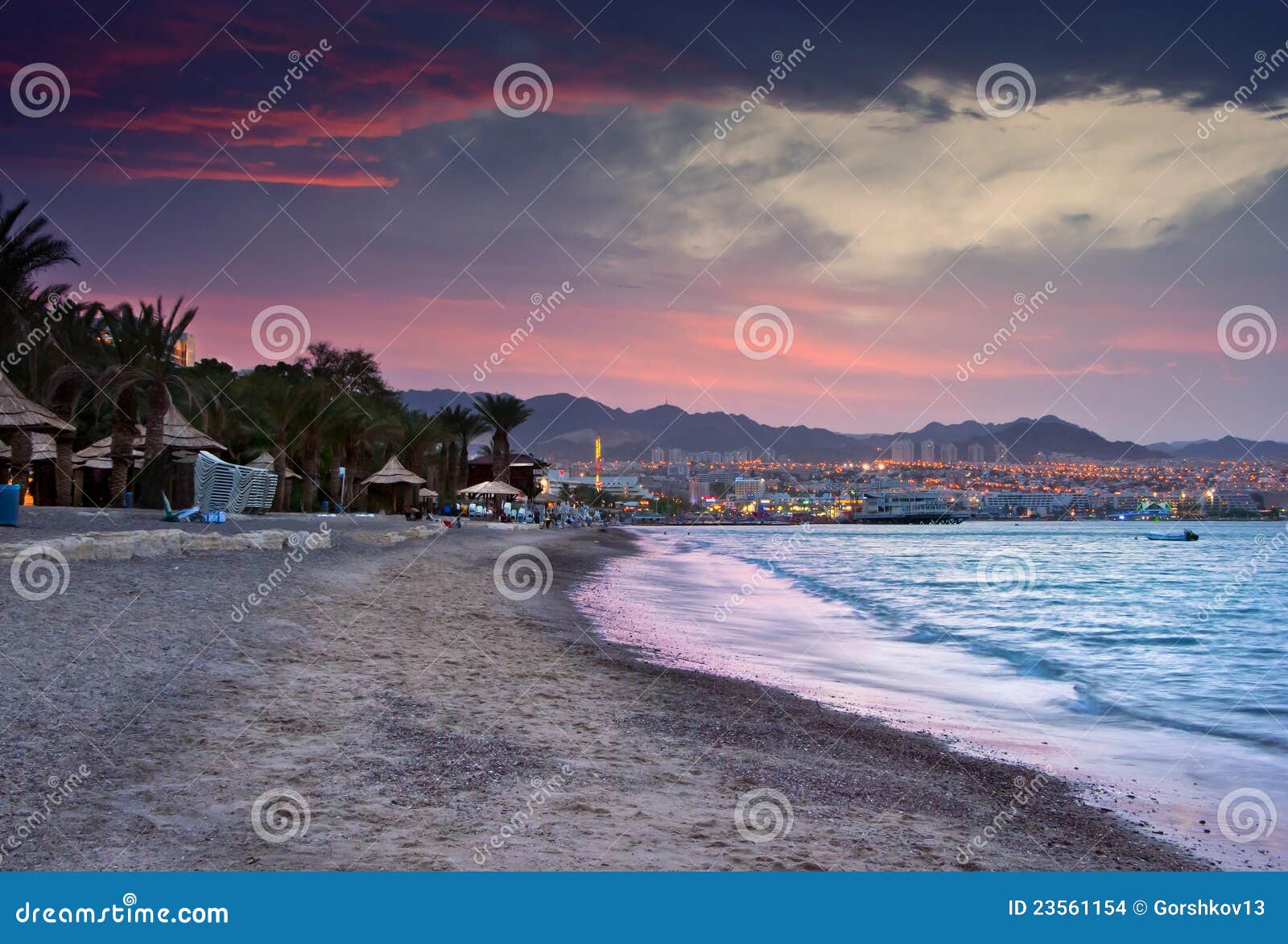 Colorful Sunset in Eilat, Israel Stock Photo - Image of nature, east ...