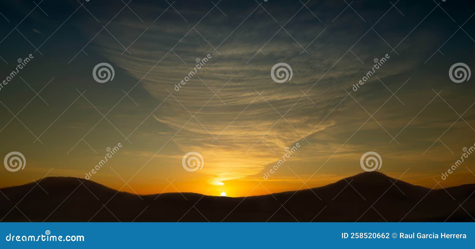 Colorful Sunset in the Mountain. Stock Photo - Image of light, colorful ...