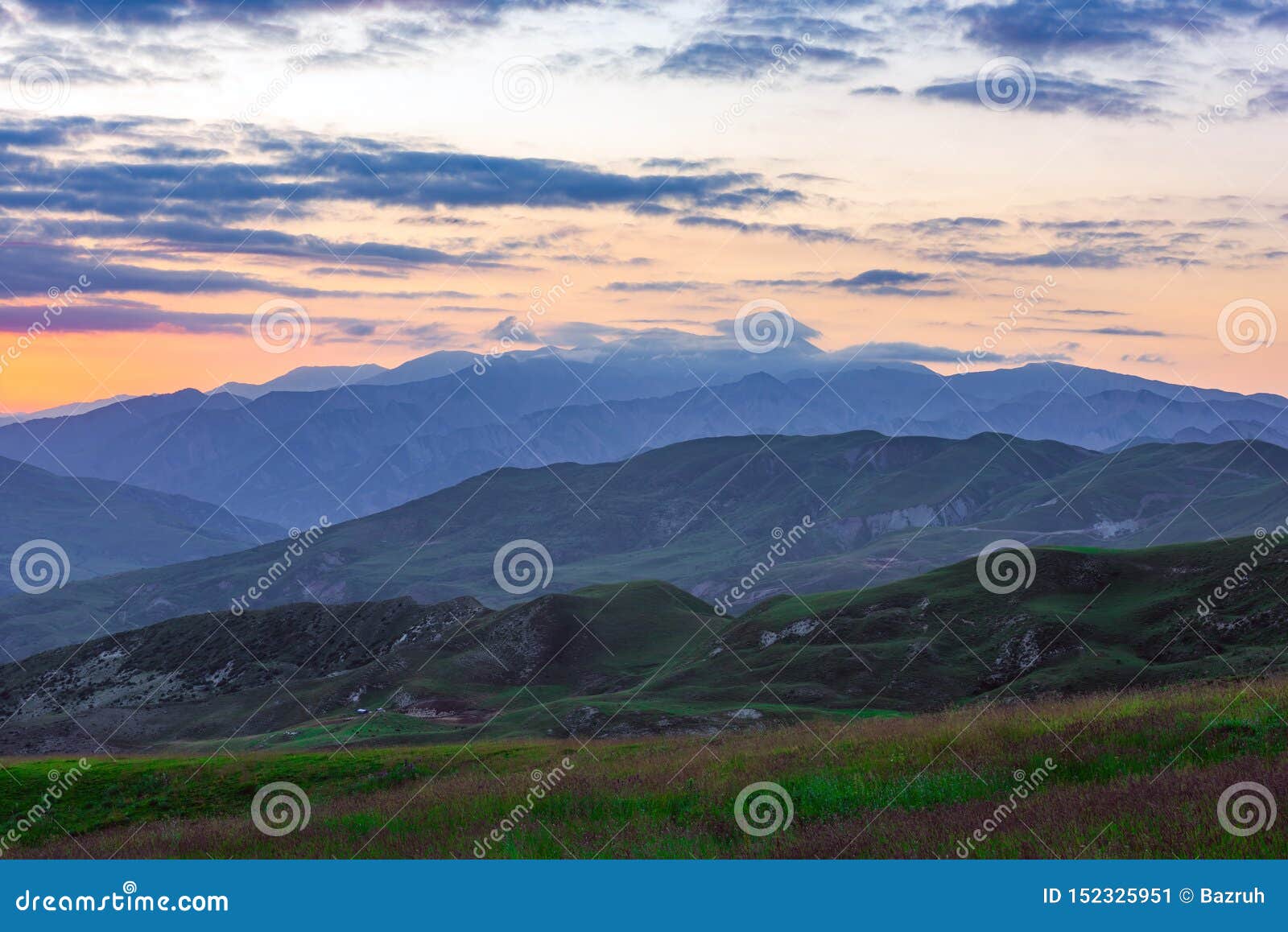Colorful Sunset in the Mountains Stock Image - Image of dramatic, light ...