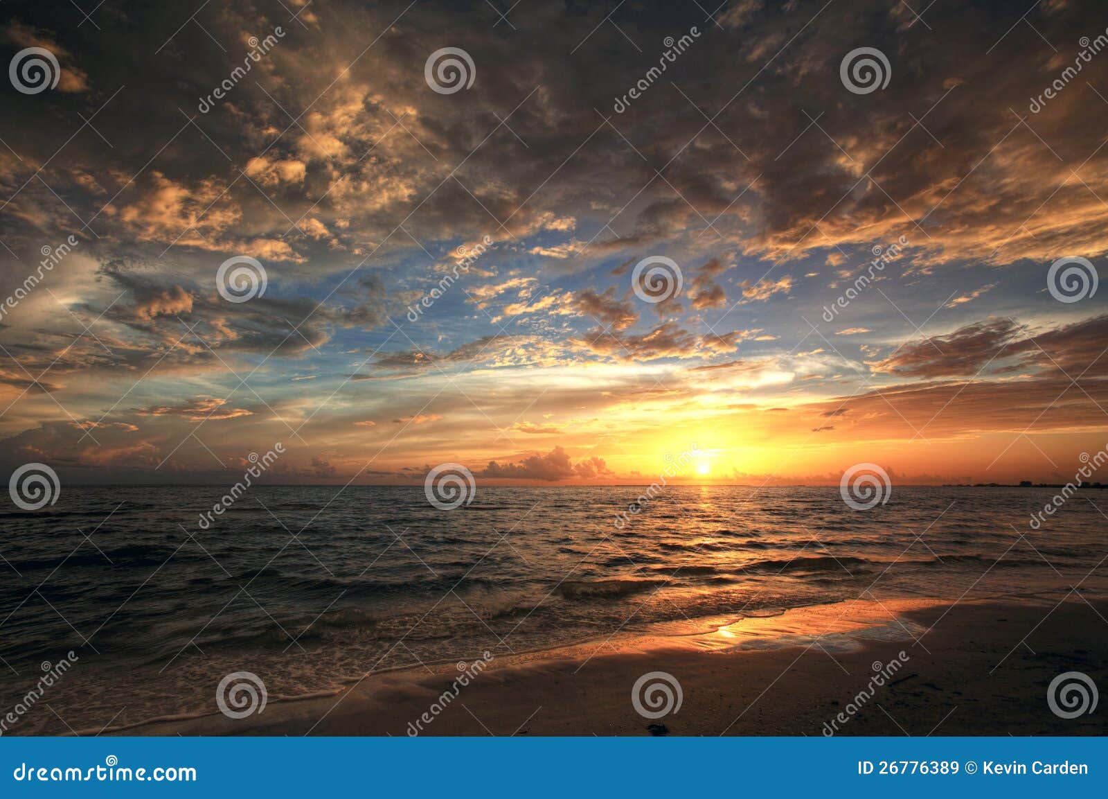 Colorful Sunset by the Ocean Stock Image - Image of outside, beach ...