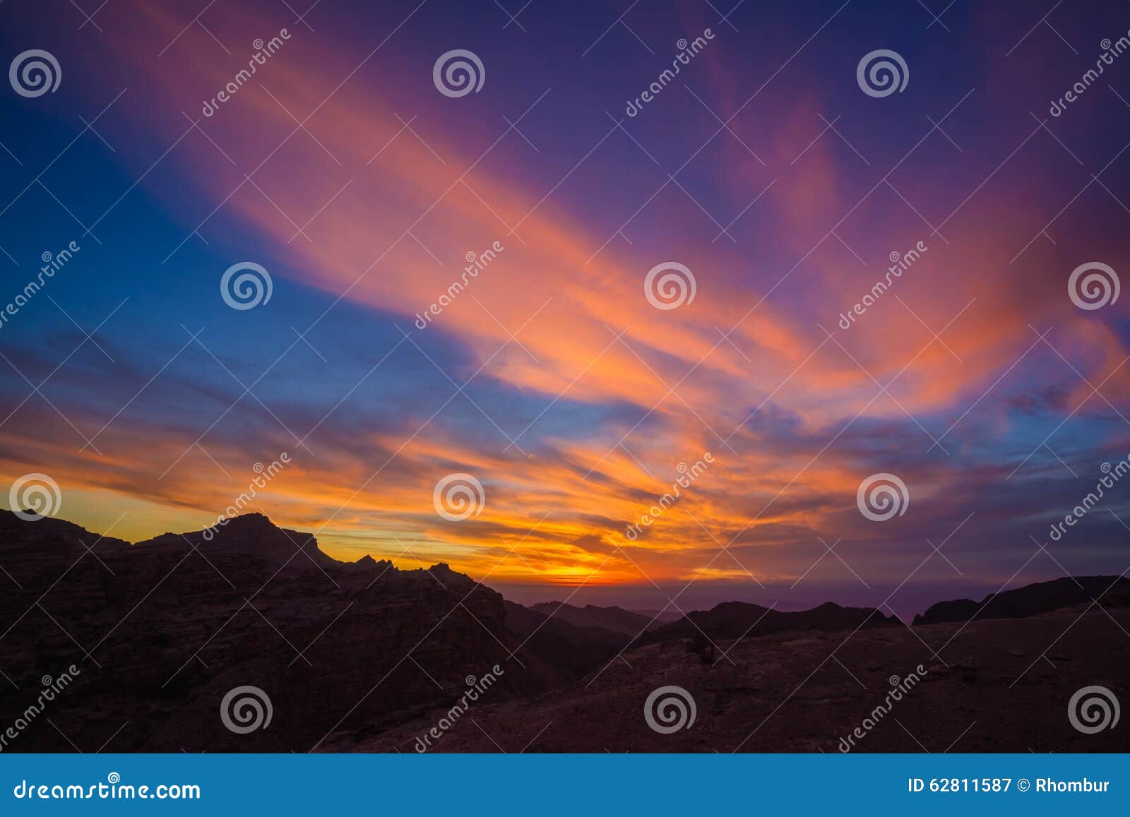 Colorful Sunset Over Ancient Petra Stock Image - Image of desert ...
