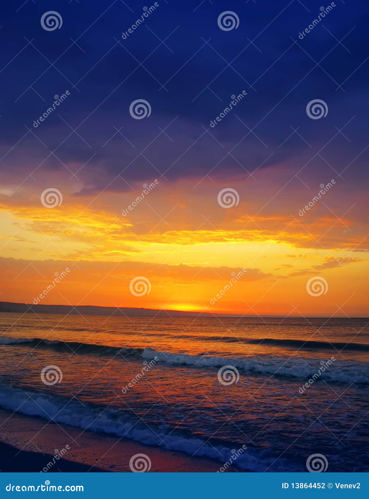 Colorful sunset over beach stock photo. Image of dusk - 13864452