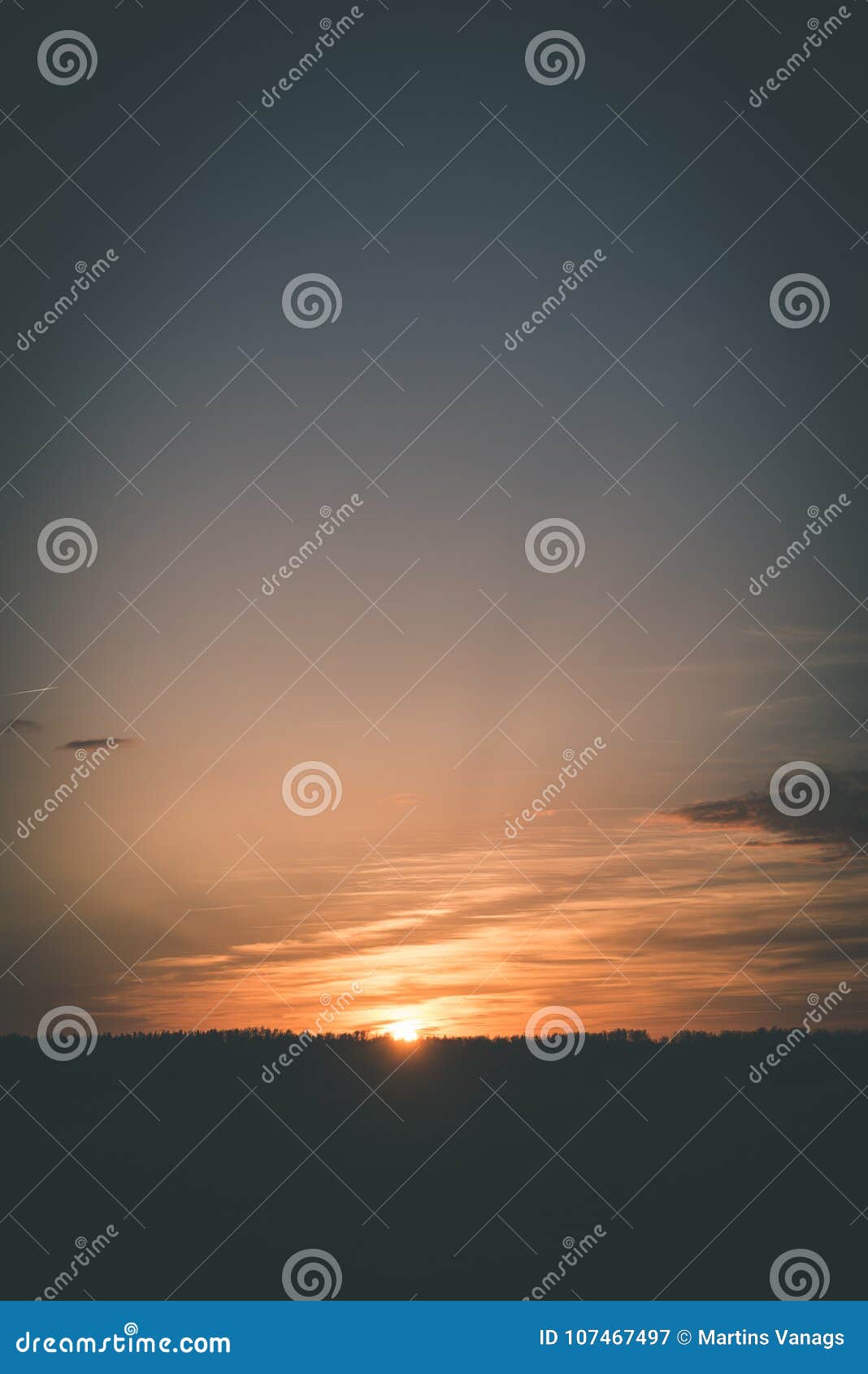 Colorful Sunset Over the Fields - Vintage Film Effect Stock Image ...