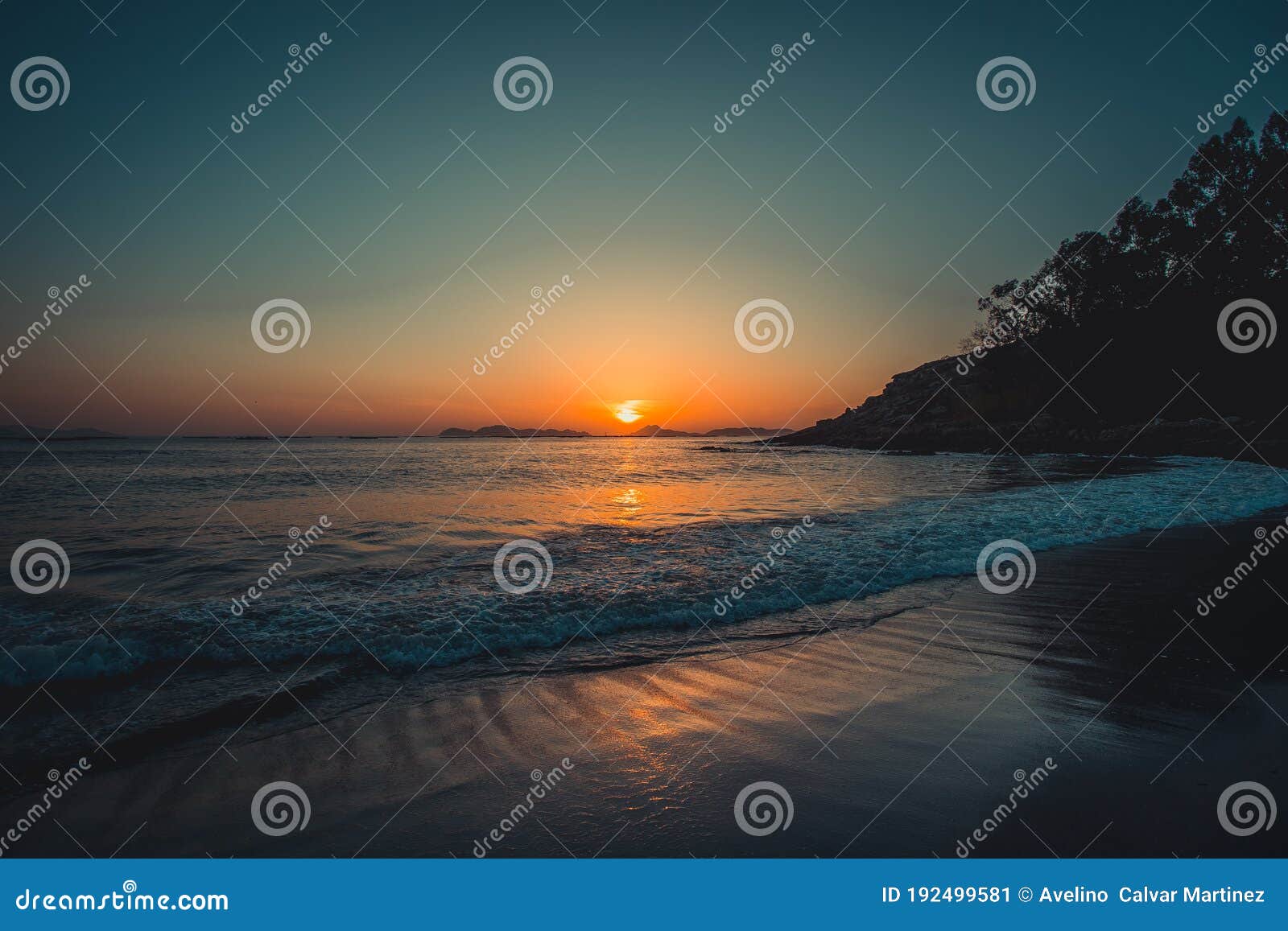 A Colorful Sunset Over the Islands in the Beach Stock Image - Image of ...