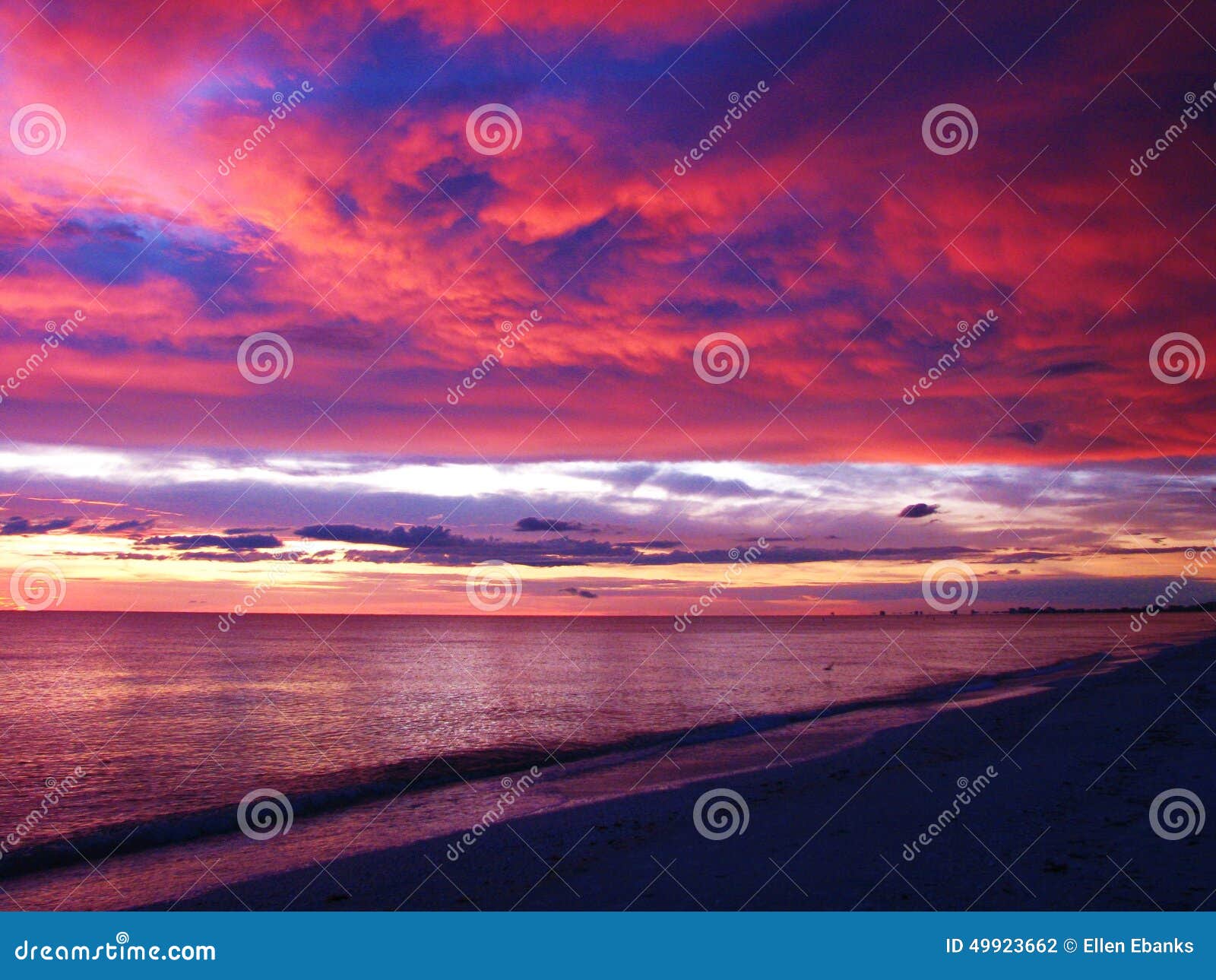 Colorful Sunset Over the Ocean Stock Photo - Image of nature, naples ...