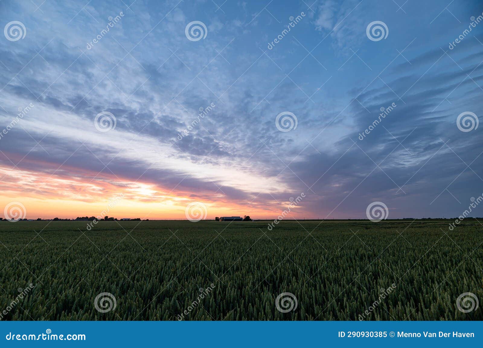 Colorful Sunset Over the Plains Stock Image - Image of agriculture ...