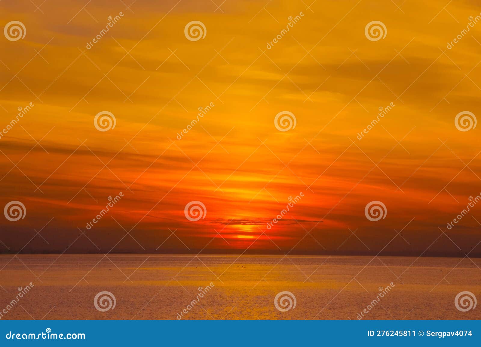 Colorful Sunset Over the Water Surface Stock Image - Image of distance ...
