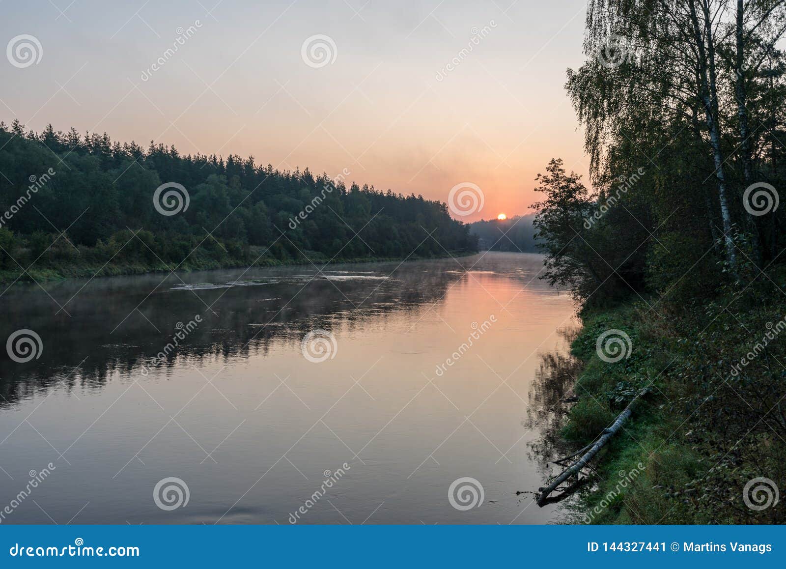 Colorful Sunset on the River Stock Image - Image of landscape, river ...