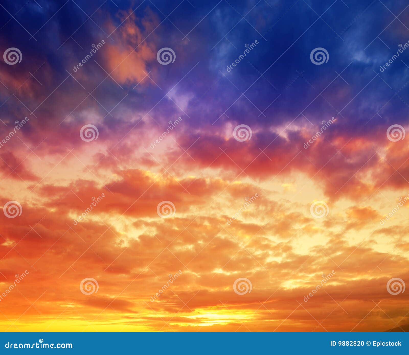 Colorful Sunset Sky stock photo. Image of panorama, calm - 9882820