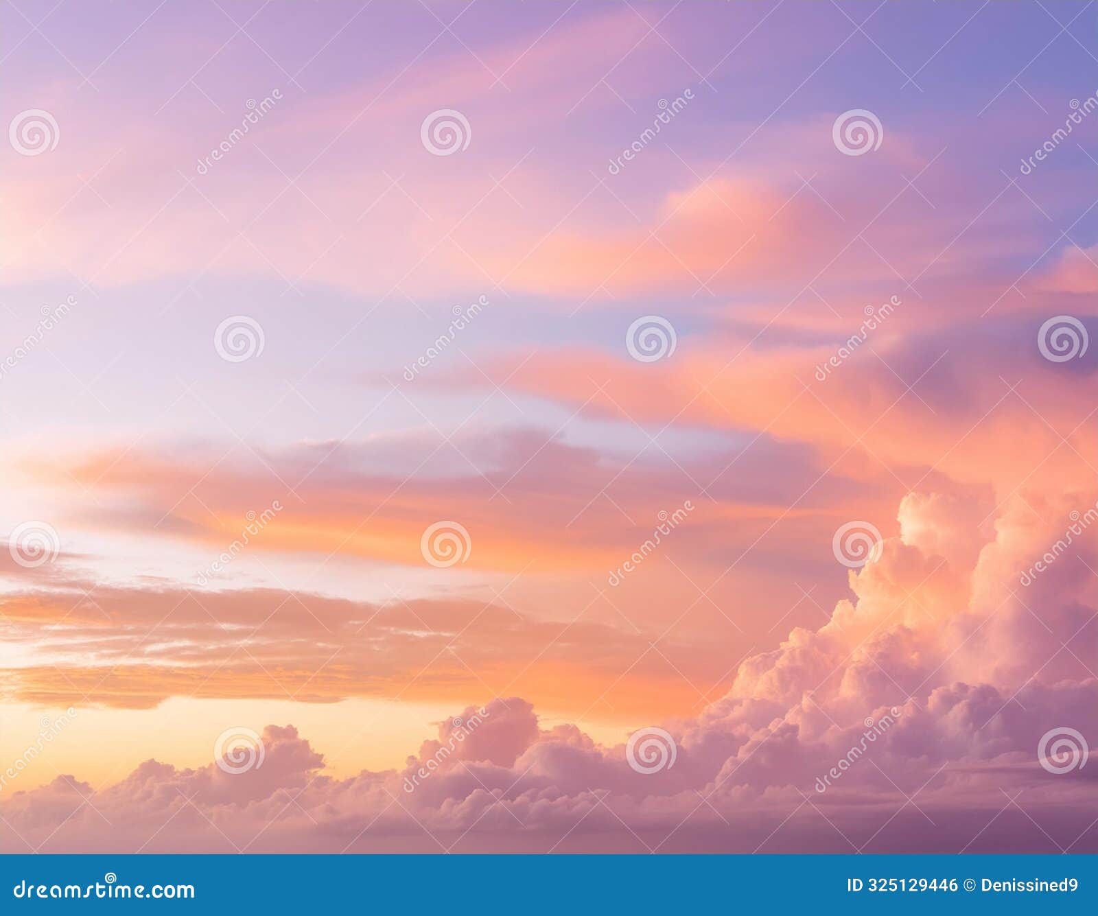 Colorful Sunset Sky Background with Clouds. Pastel Soft Colors Stock ...