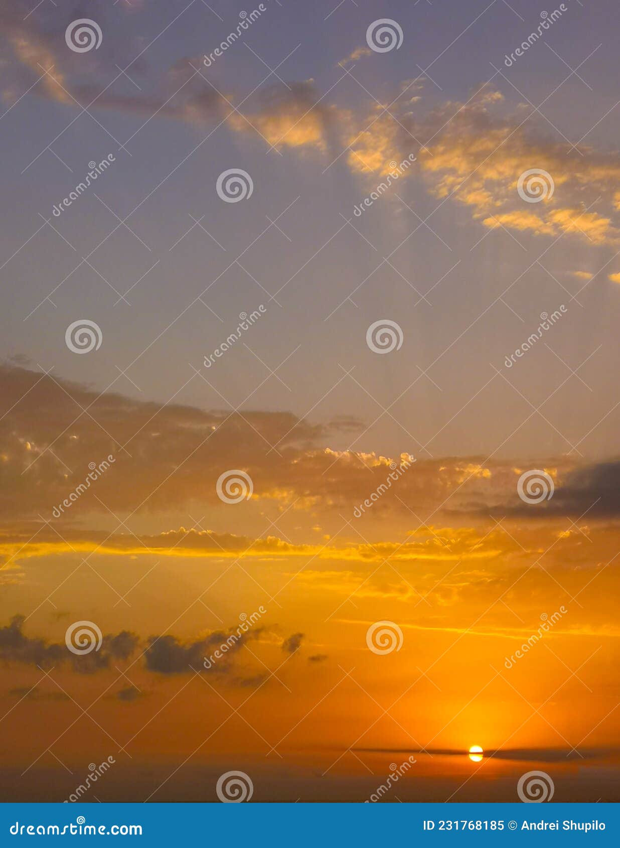 Colorful Sunset in the Sky with Clouds. Stock Image - Image of colorful ...