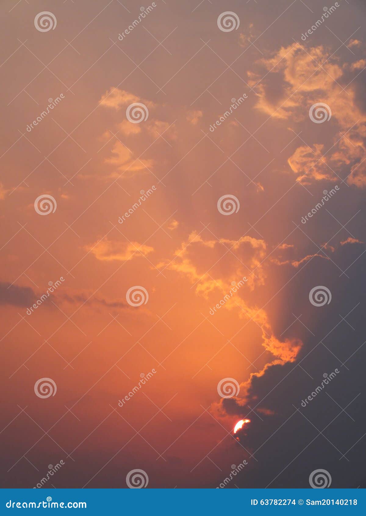 Colorful Sunset Sky with Clouds Stock Photo - Image of golden, fiery ...