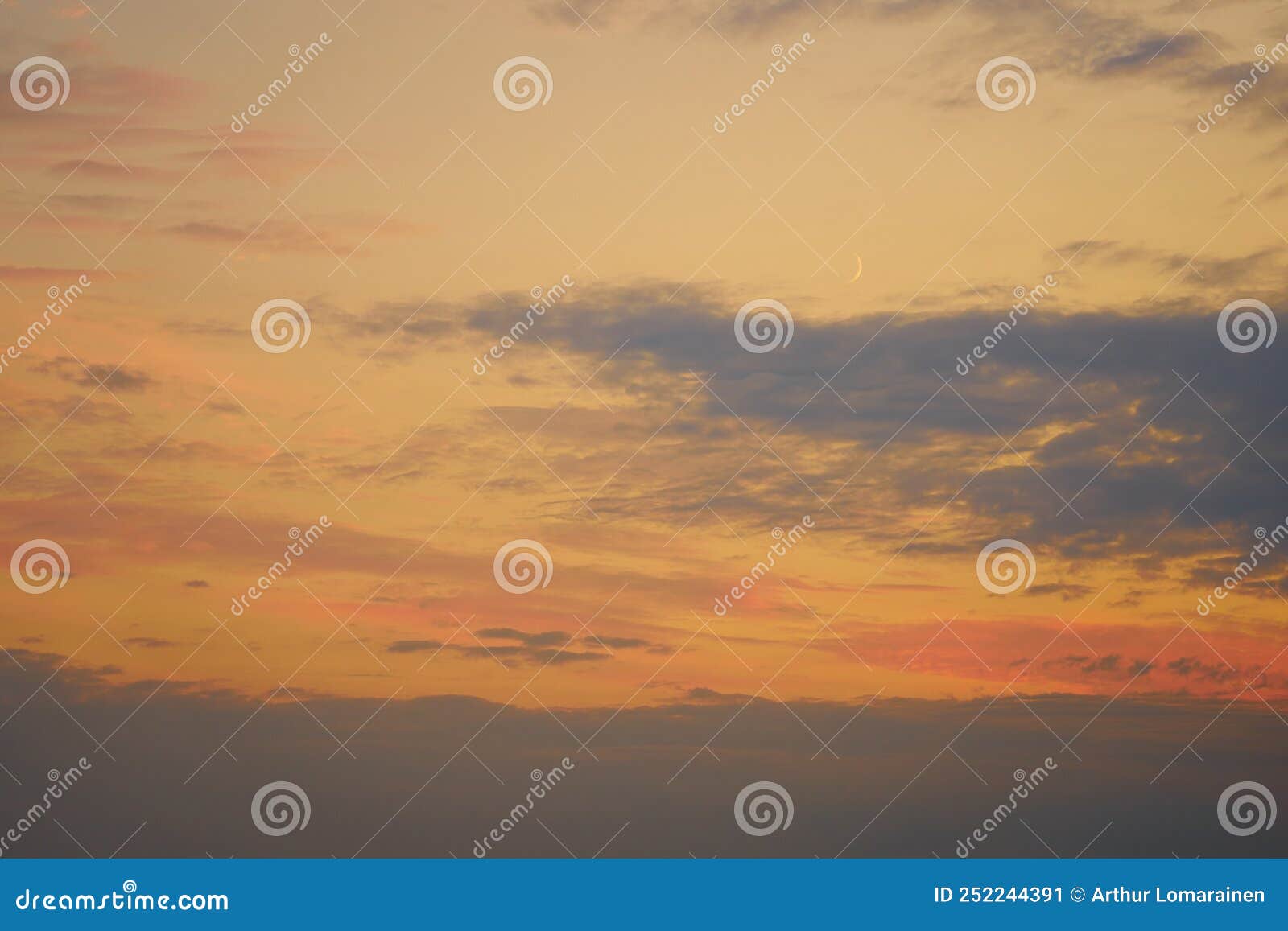 Colorful Sunset Sky Over the River in the Golden Hour Stock Image ...