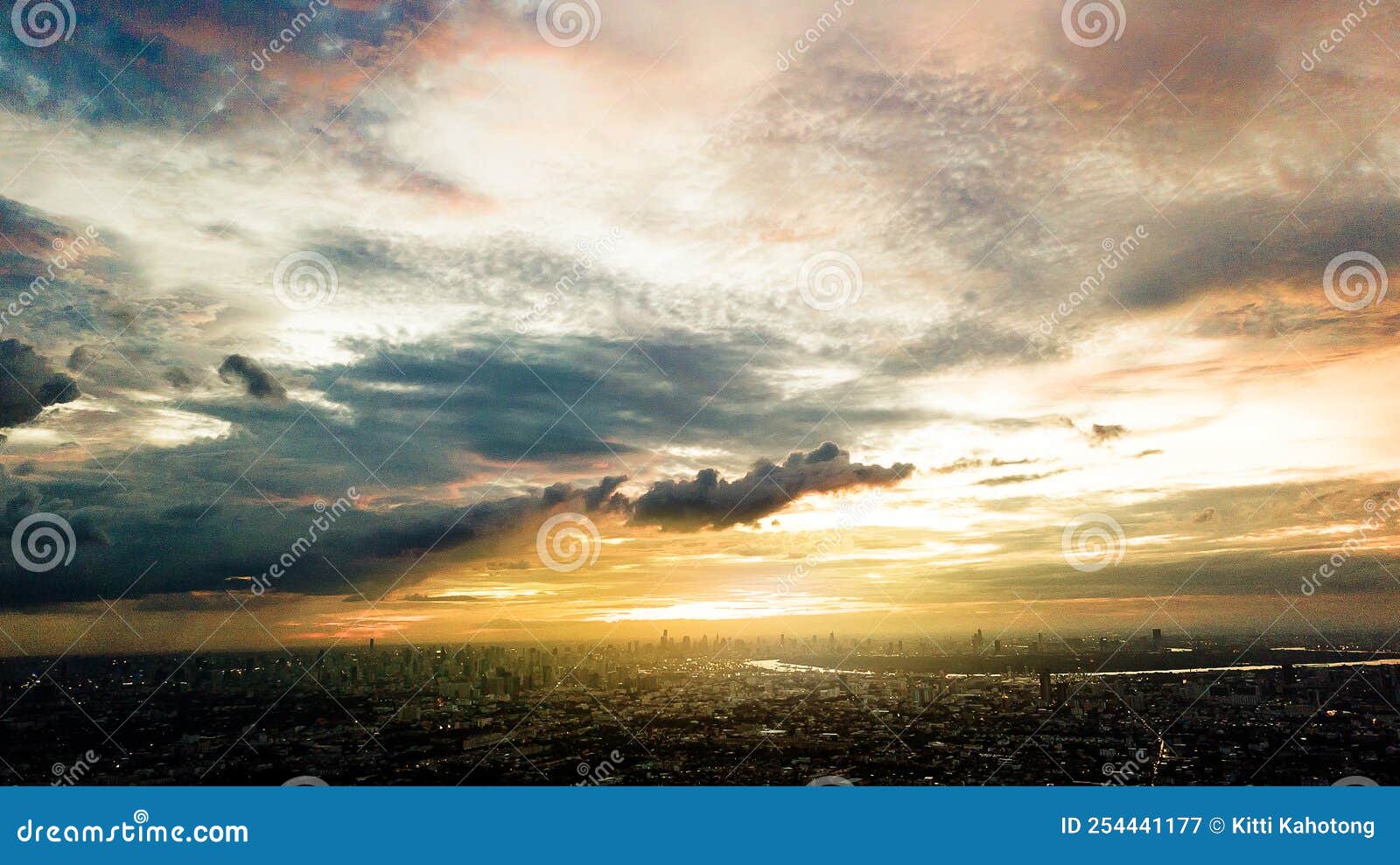 Colorful Sunset Sky in Twilight Time Stock Image - Image of blue ...