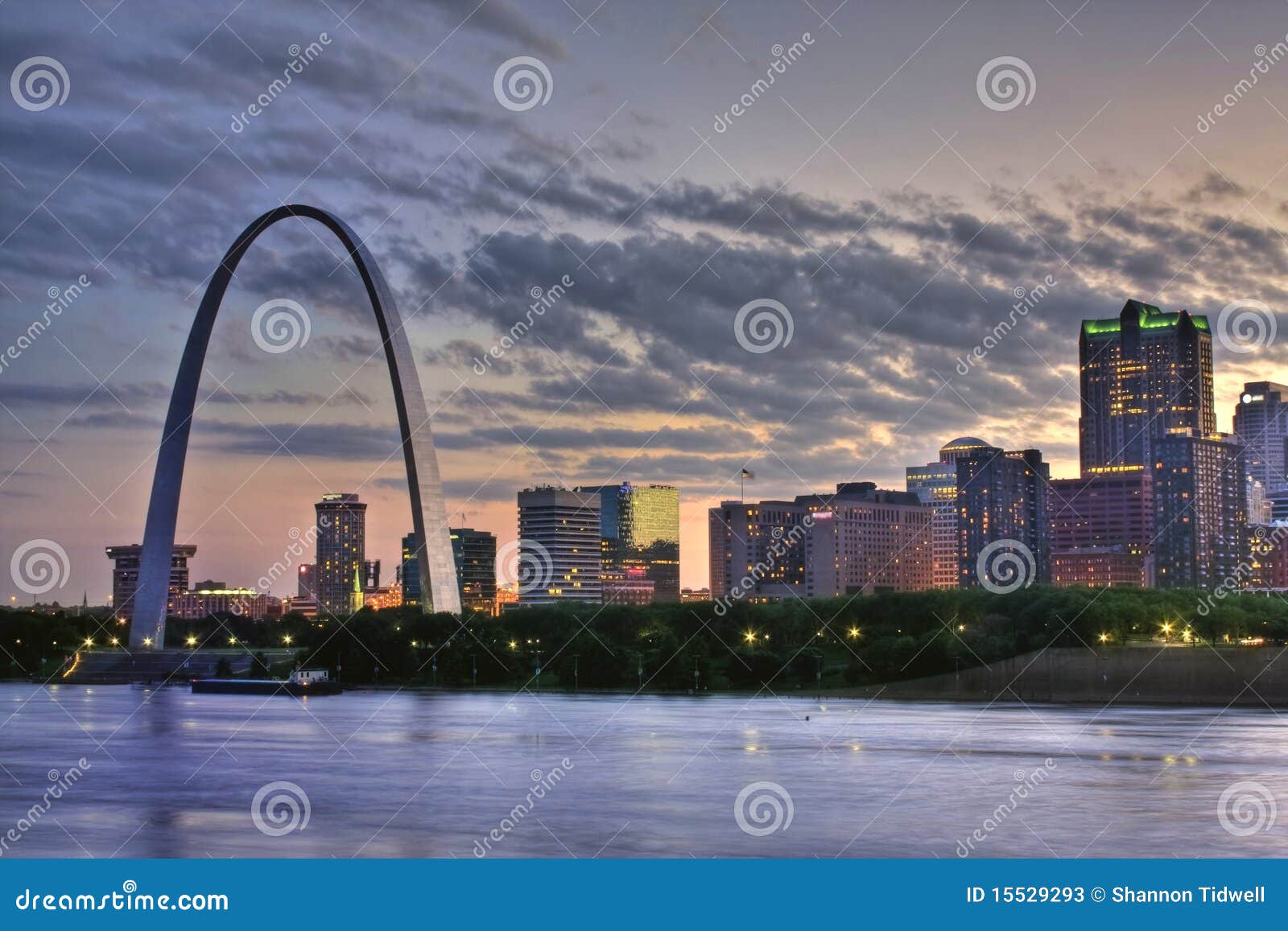 Colorful Sunset at St. Louis Arch Stock Image - Image of saint ...
