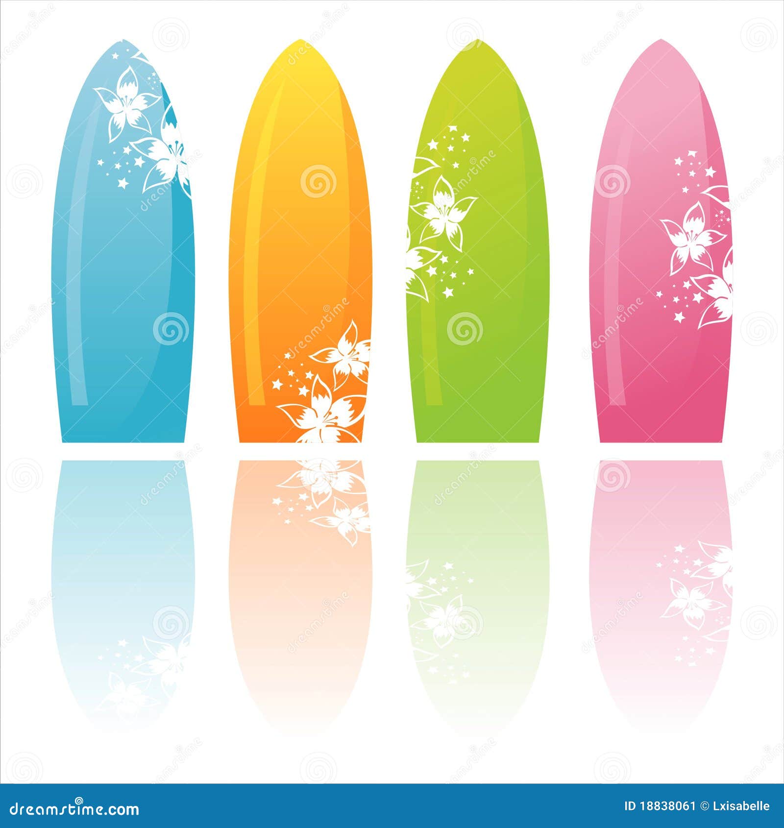 Colorful surfboards stock vector. Illustration of surfing - 18838061