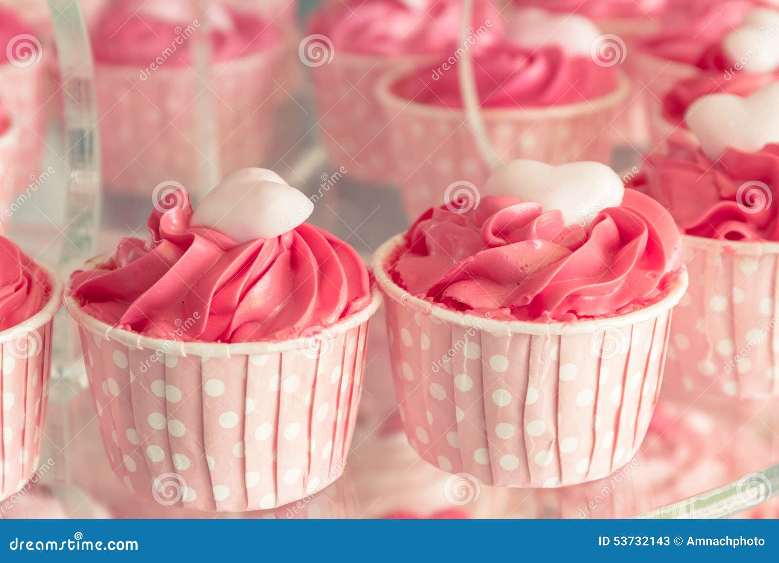 Colorful of Sweet Cup Cake. Stock Image - Image of glitter, heart: 53732143