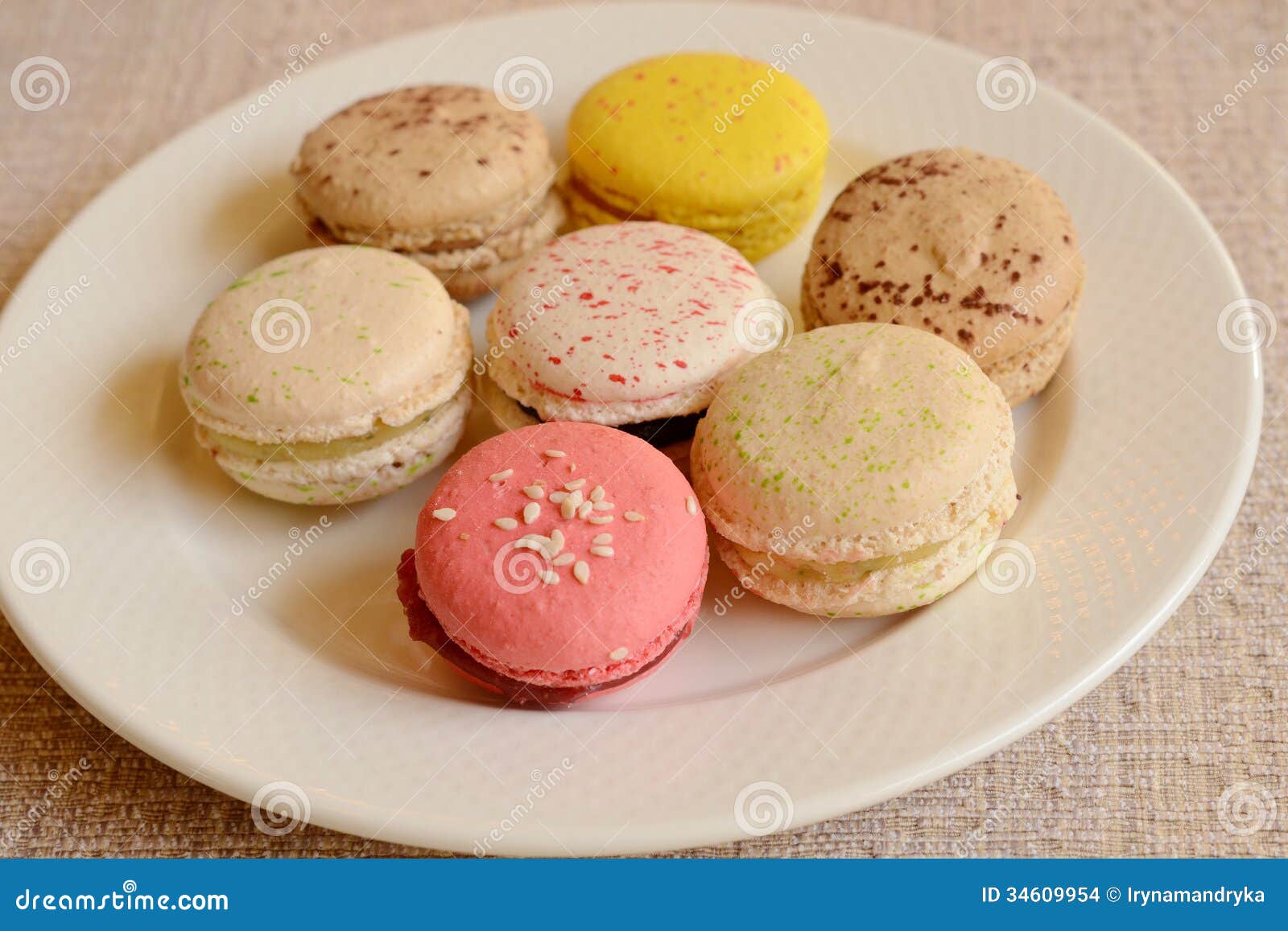 Colorful Sweet Macaroon with Tea Stock Photo - Image of coffee, filling ...