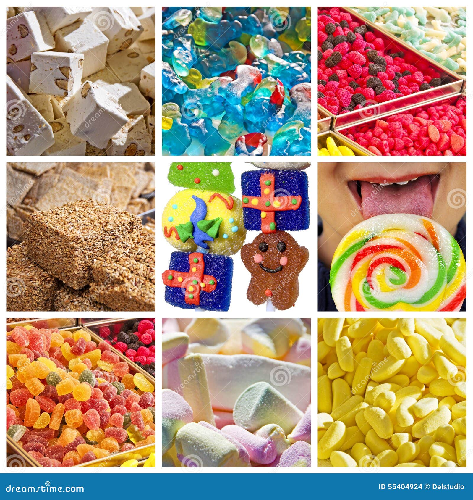 Colorful sweets collage stock photo. Image of confectionery - 55404924