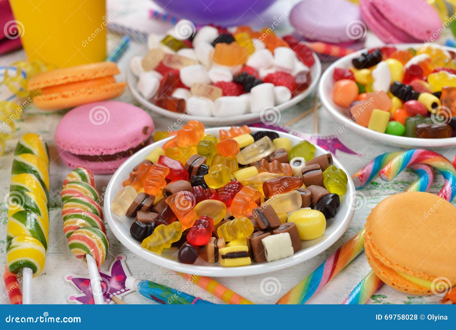 Colorful Sweets and Items for Children S Birthdays Stock Photo - Image ...
