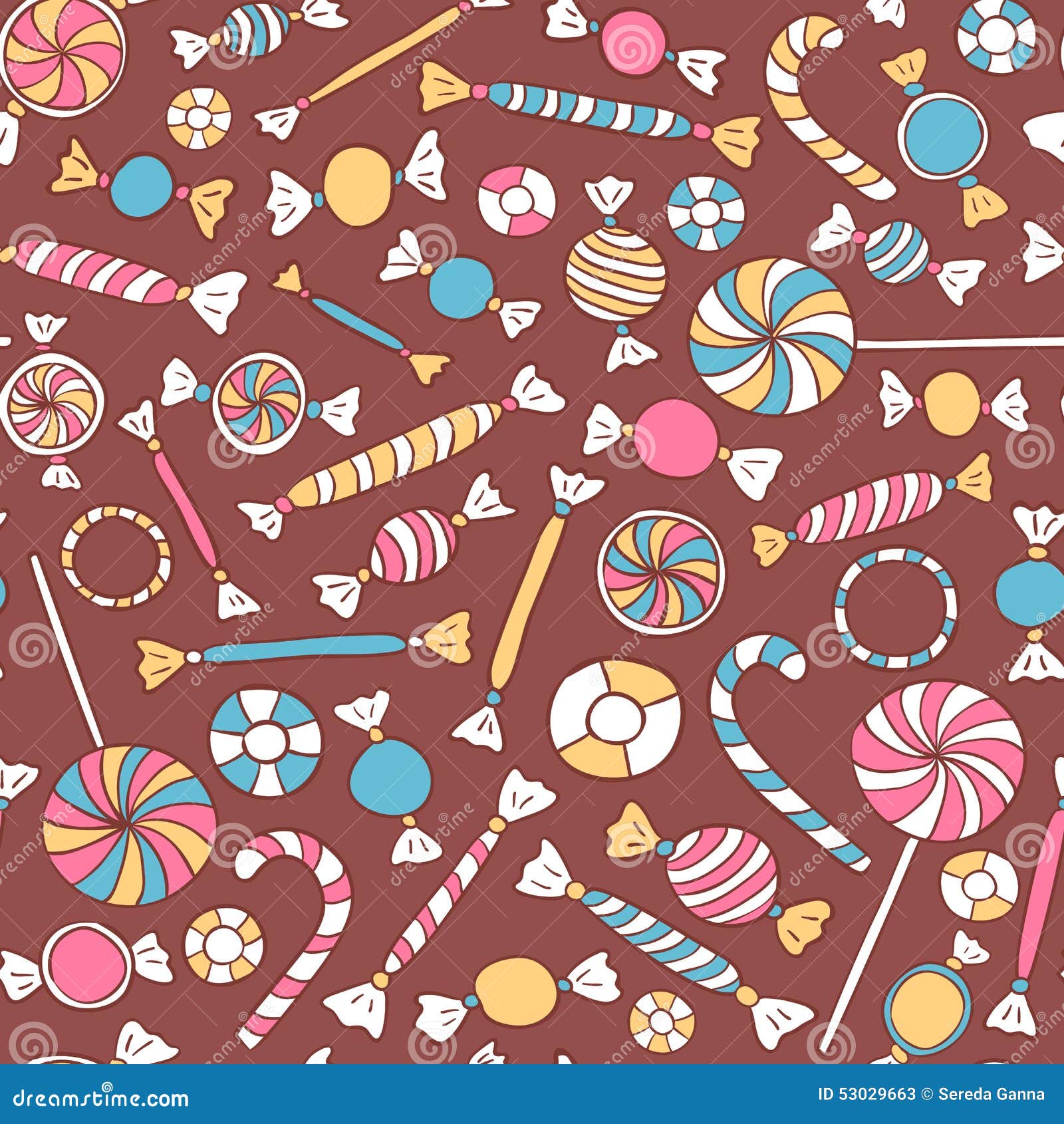 Colorful Sweets Seamless Pattern Stock Vector - Illustration of design ...
