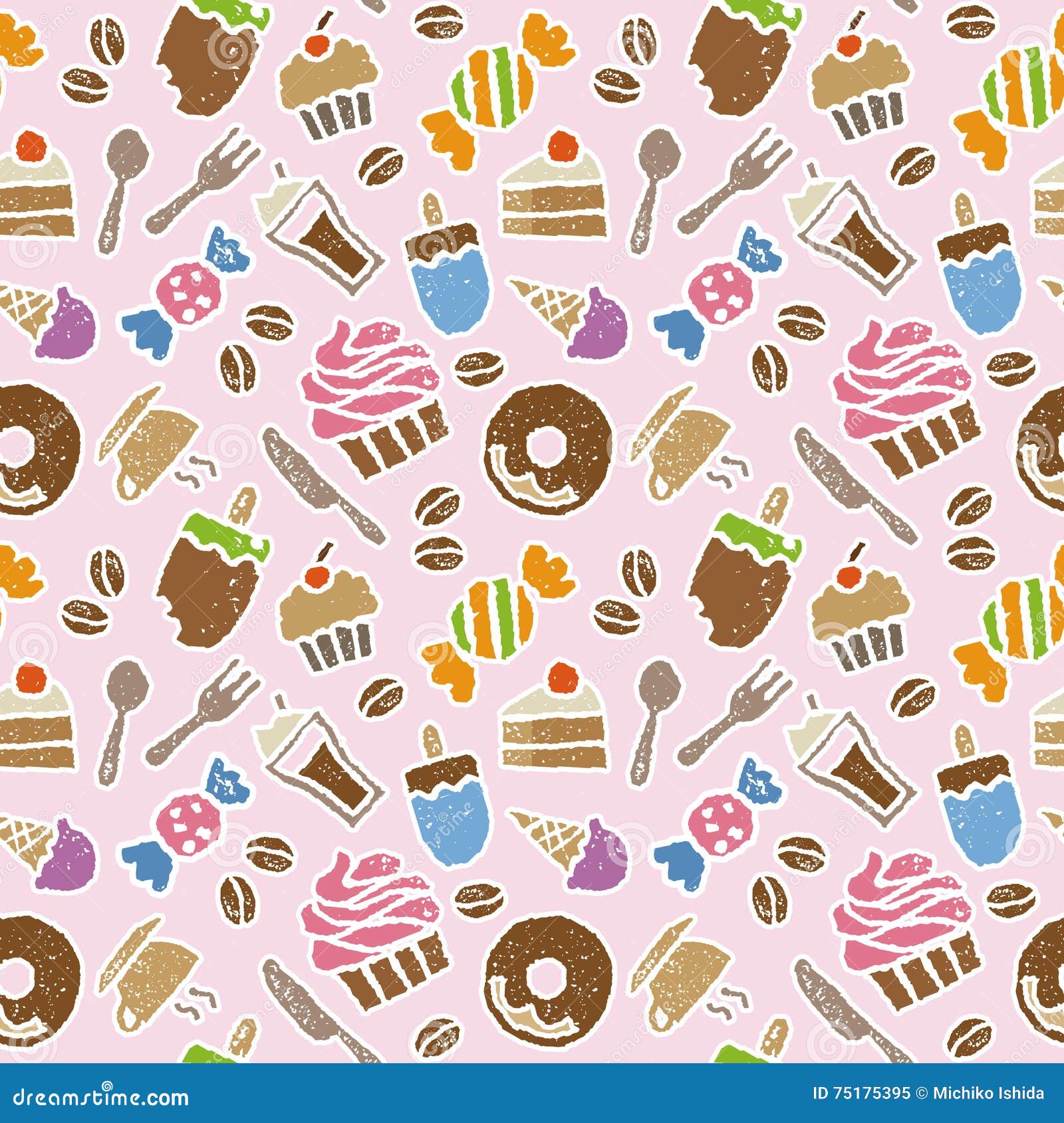 Colorful Sweets Seamless Pattern Stock Vector - Illustration of pattern ...