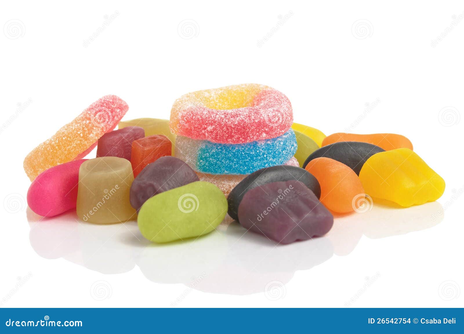 Colorful Sweets on White Background Stock Photo - Image of jelly, macro ...