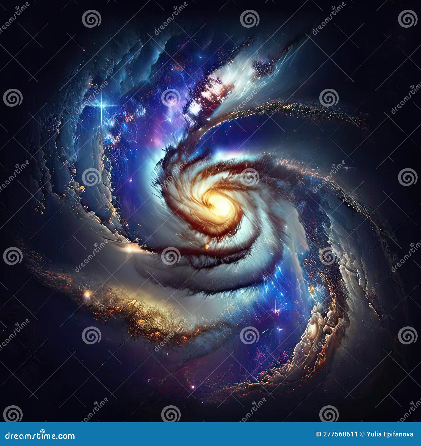 Colorful Swirl Galaxy Space Background Star Galaxy. Stock Illustration ...