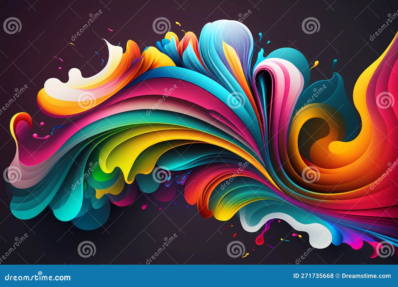 Colorful Swirl Paint Splashes Stock Illustration - Illustration of ...