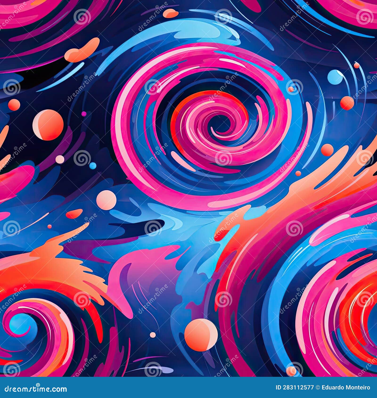 Colorful Swirl Patterns in Cosmic Landscapes (tiled) Stock Illustration ...