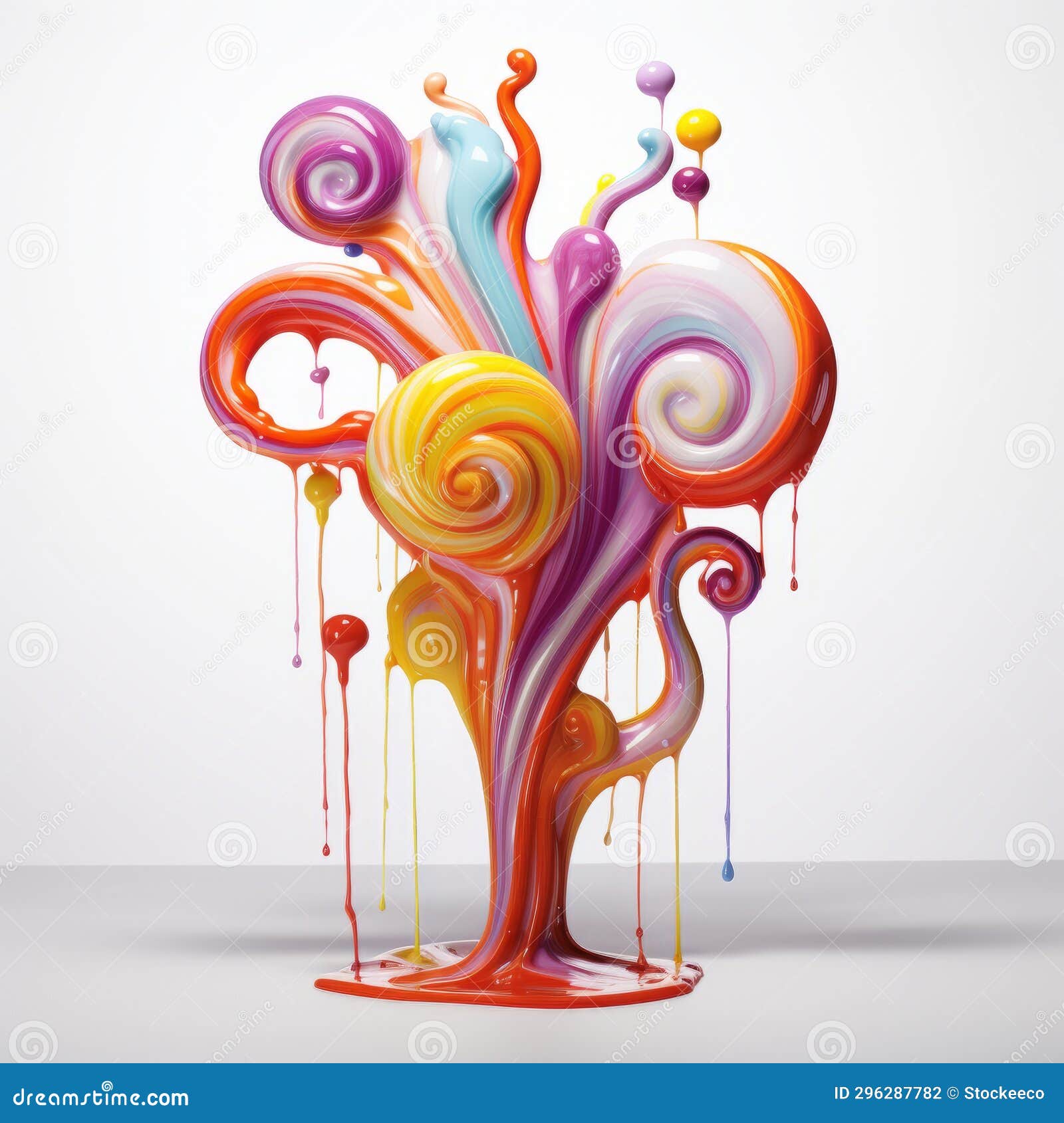 Colorful Swirled Tree Sculpture: a Hyper-detailed Expression of ...