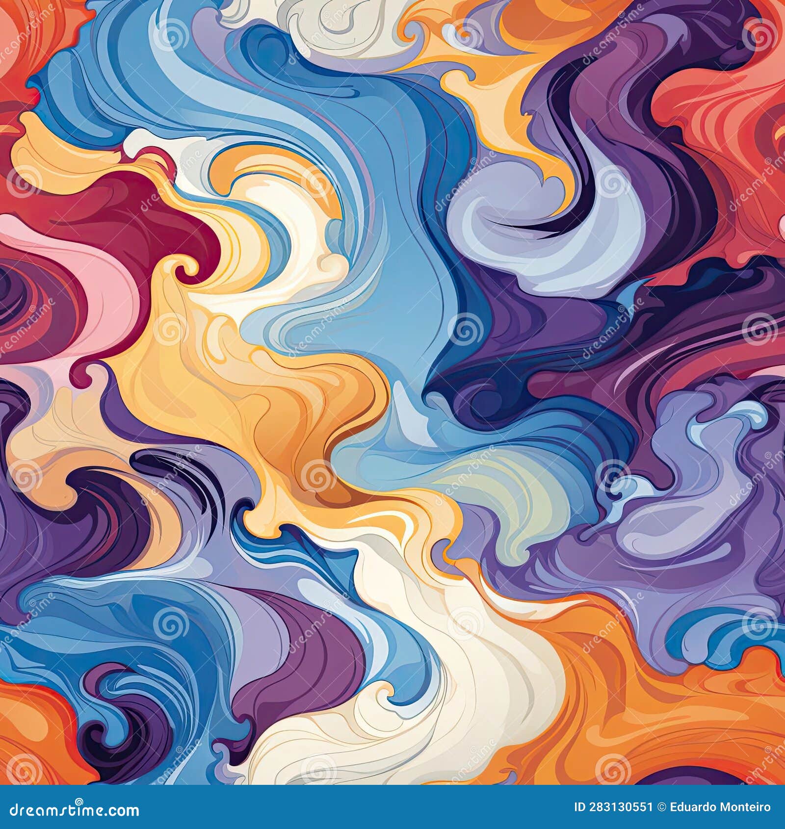 Colorful Swirling Pattern with Fluid Washes of Color (tiled Stock ...
