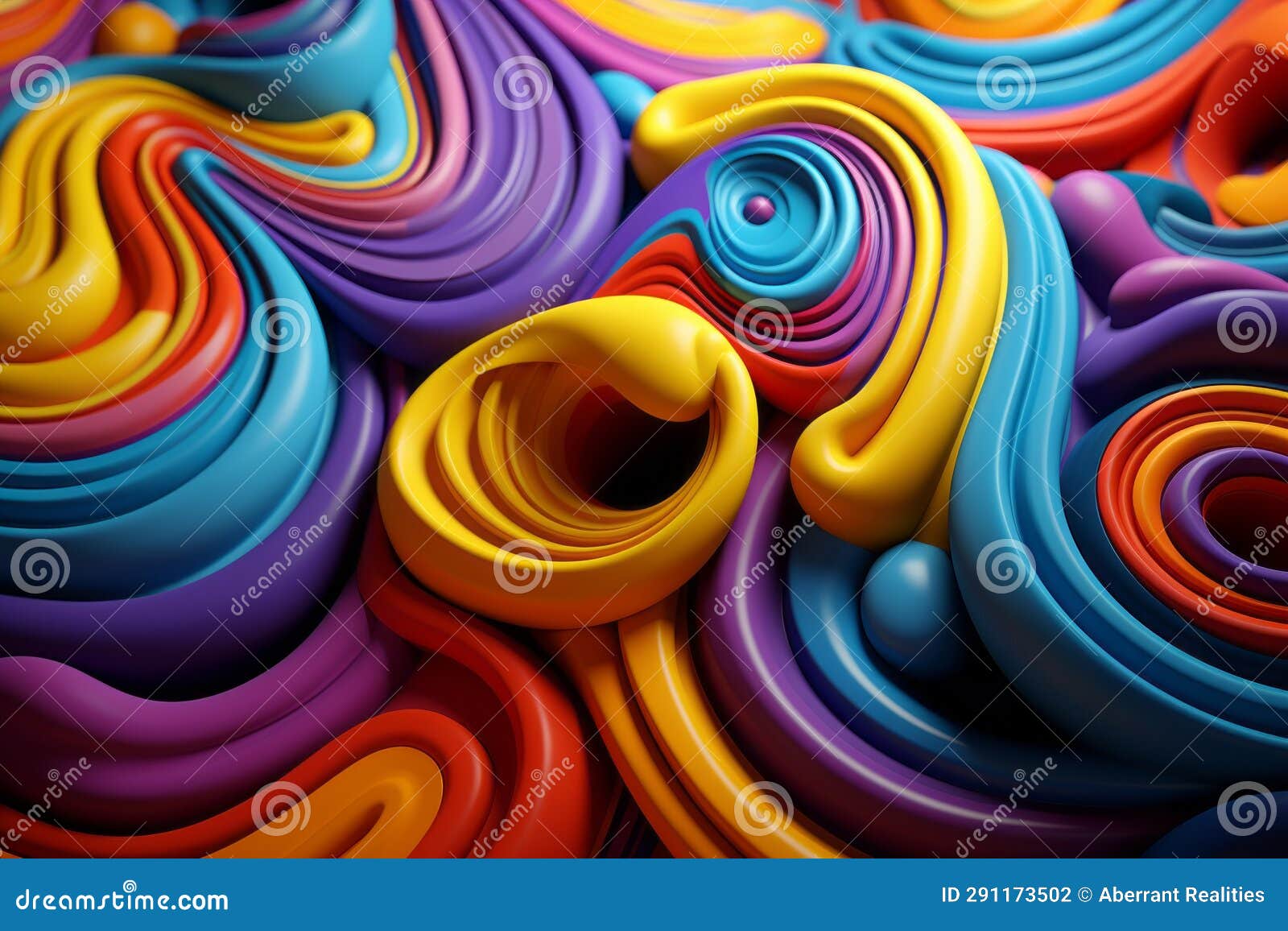 Colorful Swirly Swirls on a Black Background Stock Illustration ...