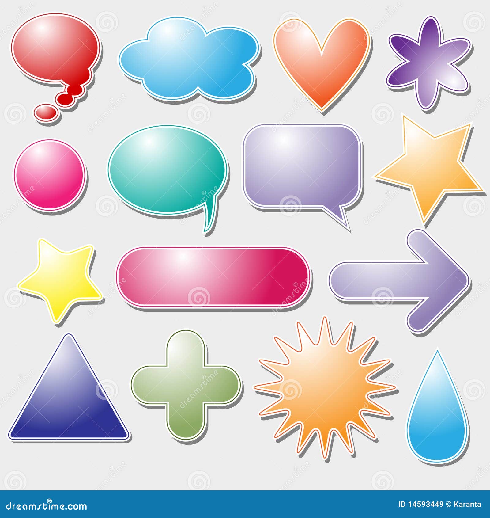 Colorful symbol collection stock illustration. Illustration of green ...