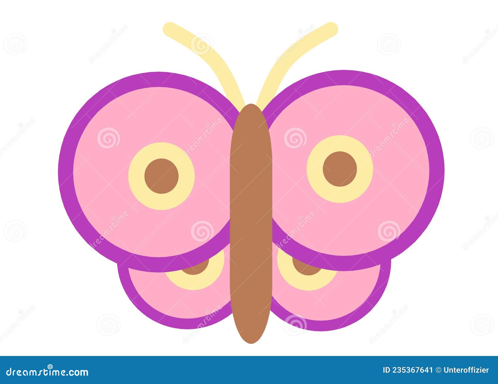 A Colorful Symbol Shape of a Violet Pink Butterfly with Light Yellow ...