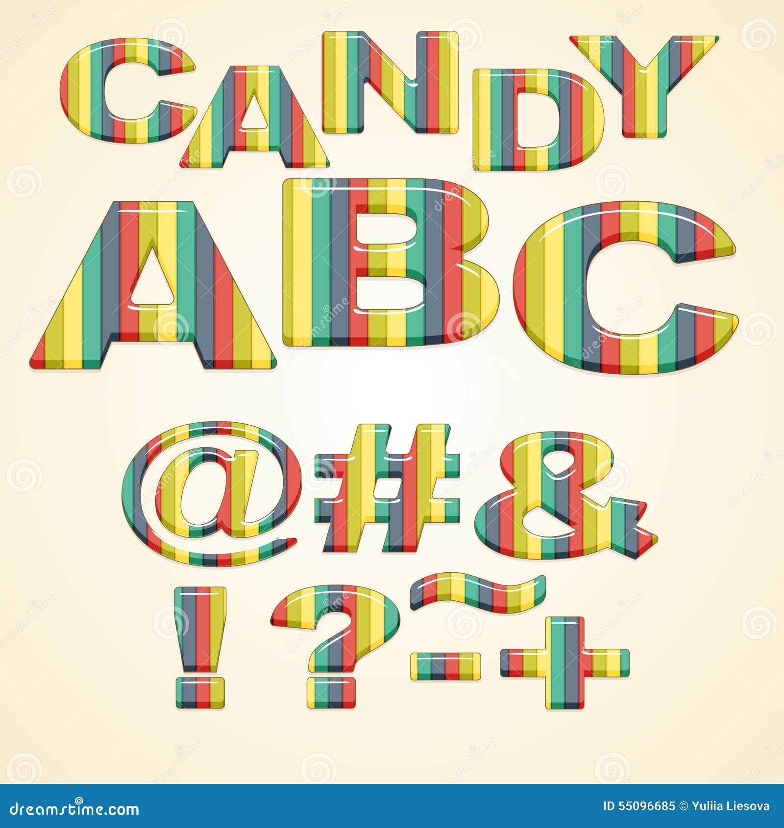 Colorful Symbols Stylized Candy Stock Vector - Illustration of vector ...