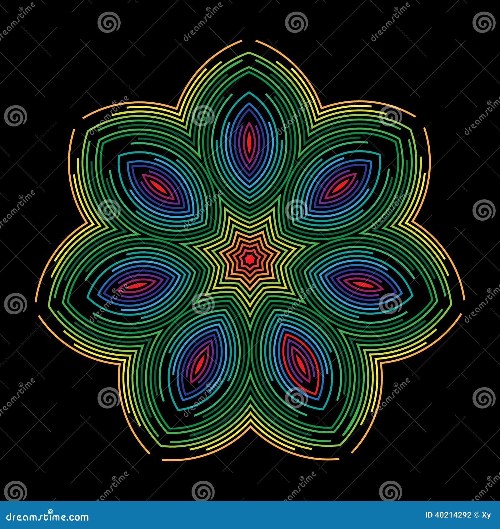 Colorful Symmetric Vector Design Stock Vector - Illustration of yellow ...