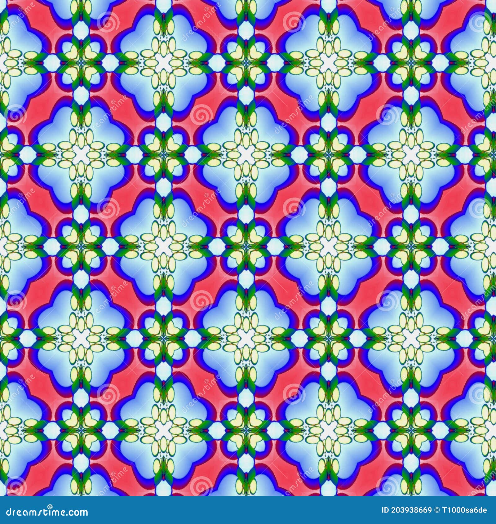 Colorful Symmetrical Repeating Patterns for Textiles, Ceramic Tiles ...