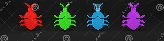 Colorful System Bug Concept Icon Isolated on Black Background. Code Bug ...