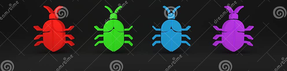 Colorful System Bug Concept Icon Isolated on Black Background. Code Bug ...