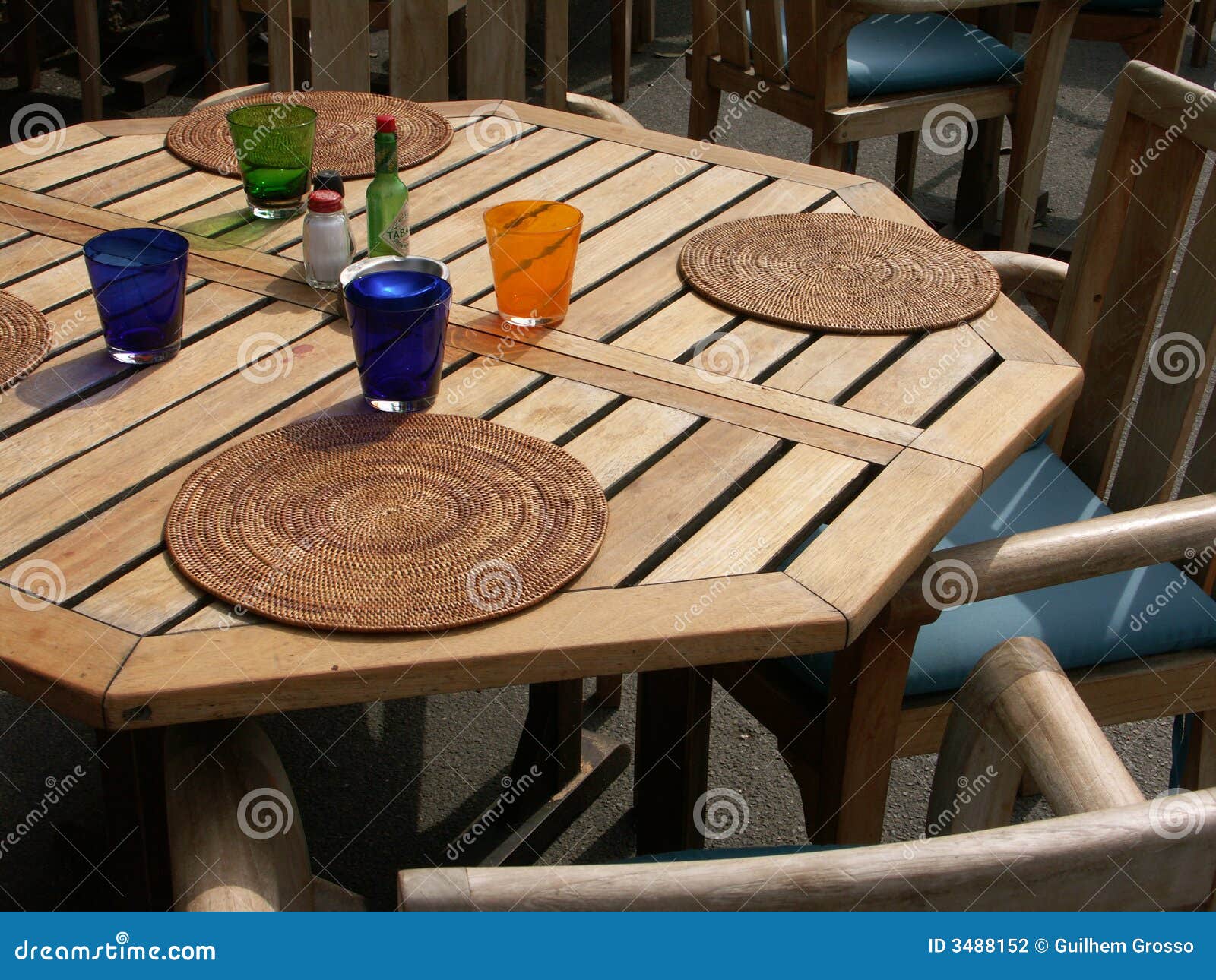 Colorful table stock photo. Image of wood, restaurant - 3488152
