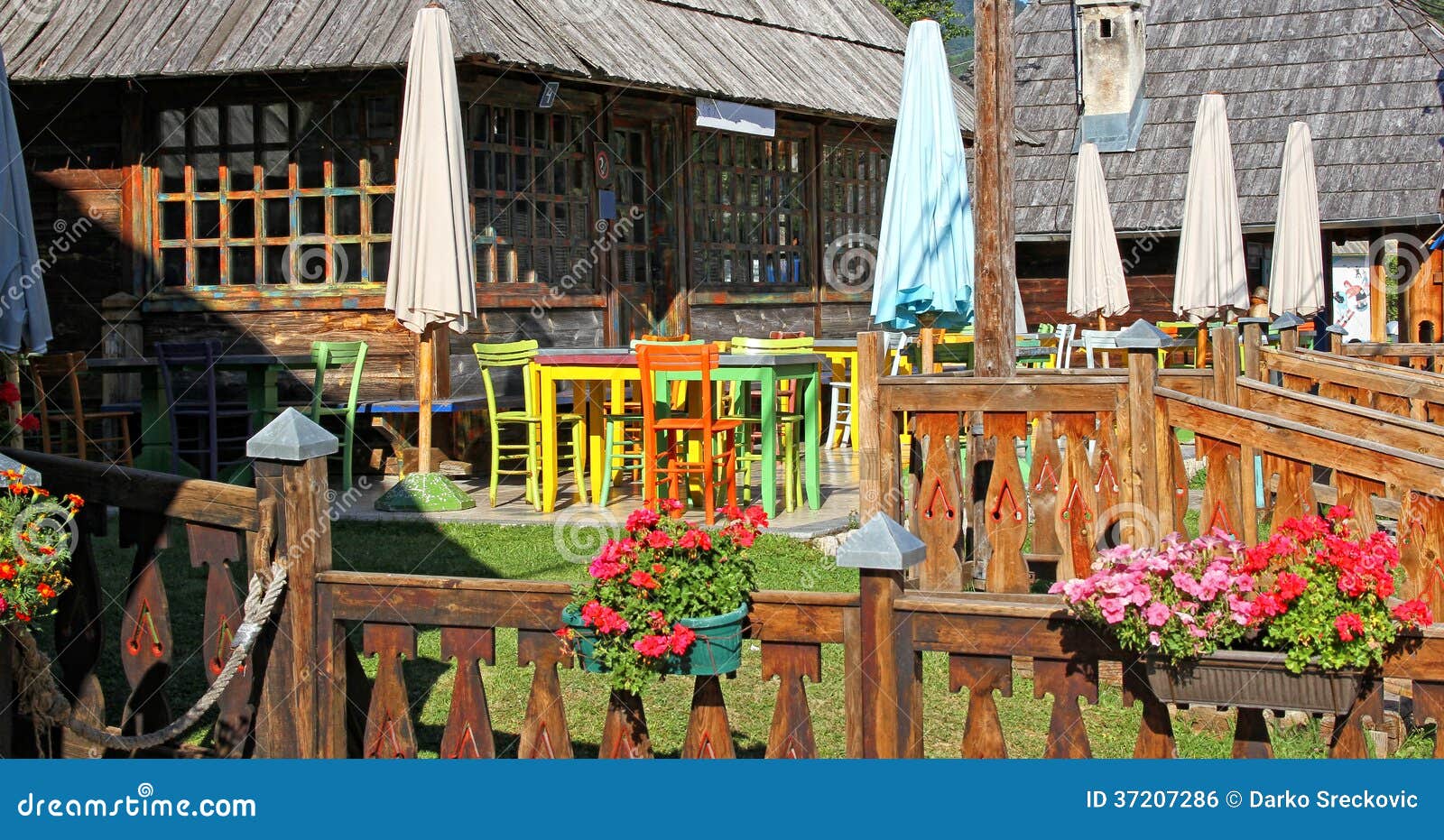 Colorful tables stock photo. Image of serbia, table, guest - 37207286