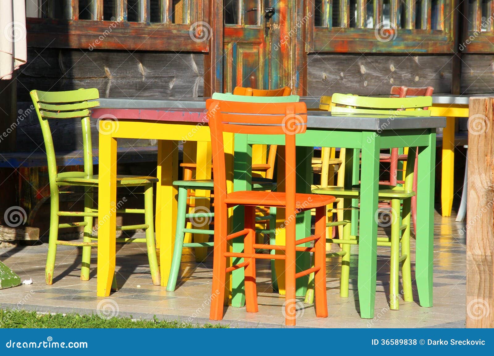 Colorful tables stock photo. Image of tables, tourist - 36589838