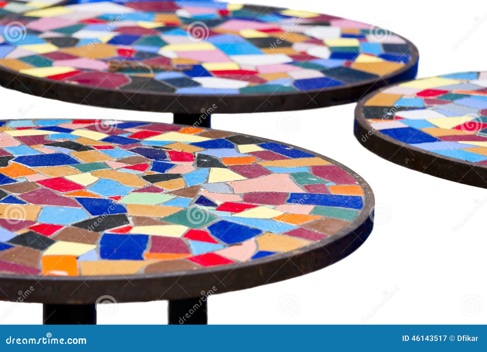 Colorful Tables stock image. Image of round, white, isolated - 46143517