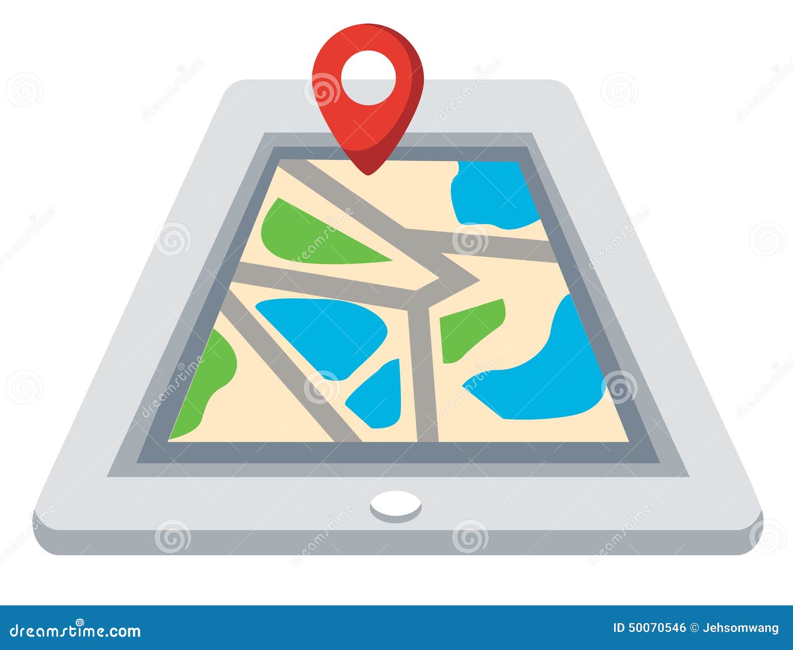 Colorful Tablet with Navigation Map Vector Stock Vector - Illustration ...
