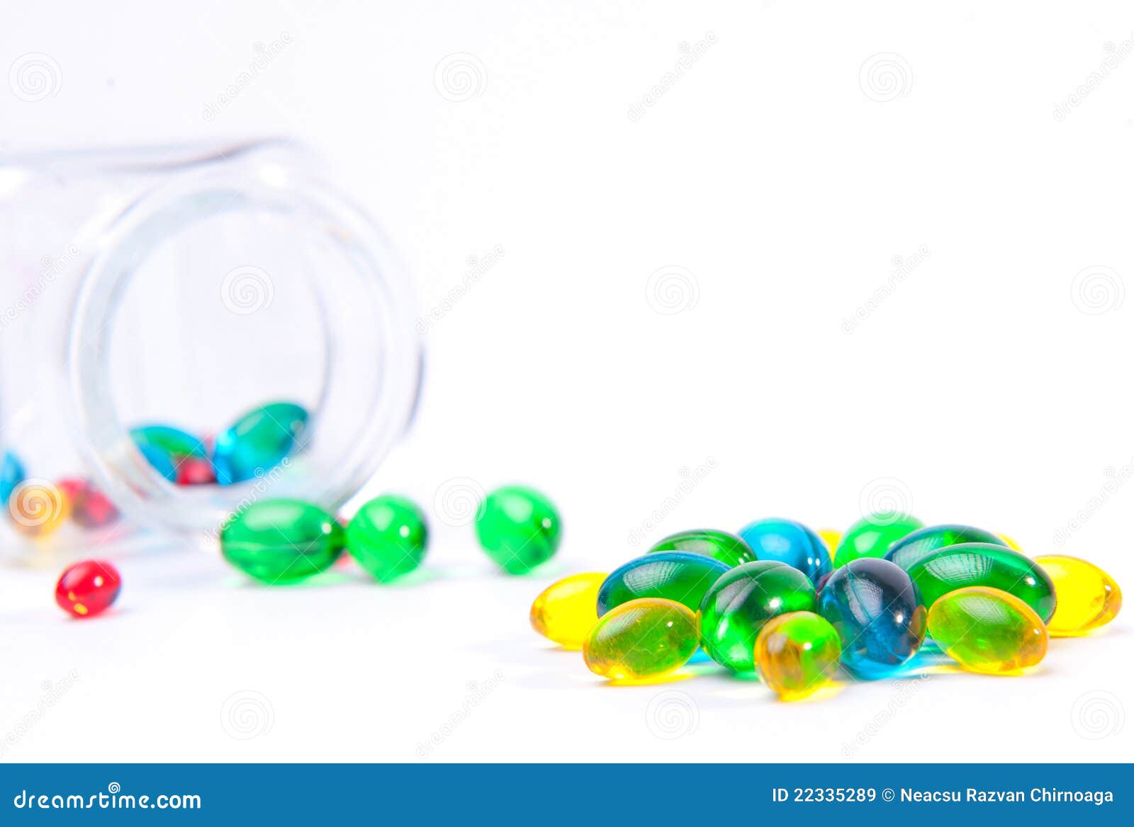 Colorful Tablets with Capsules Stock Image - Image of hospital, green ...
