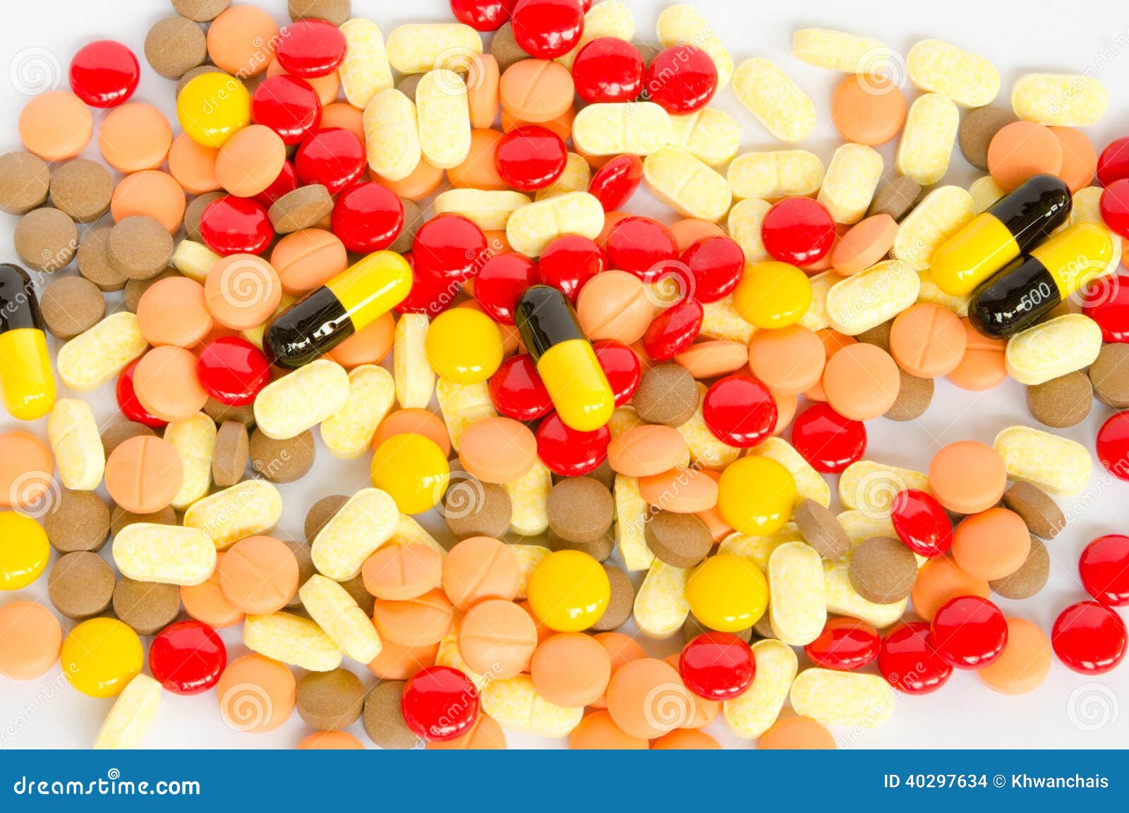 Colorful Tablets with Capsules Stock Photo - Image of pill, capsules ...