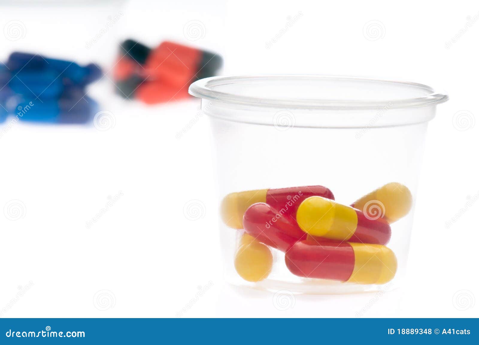 Colorful Tablets, Capsules in a Cup Stock Photo - Image of capsules ...