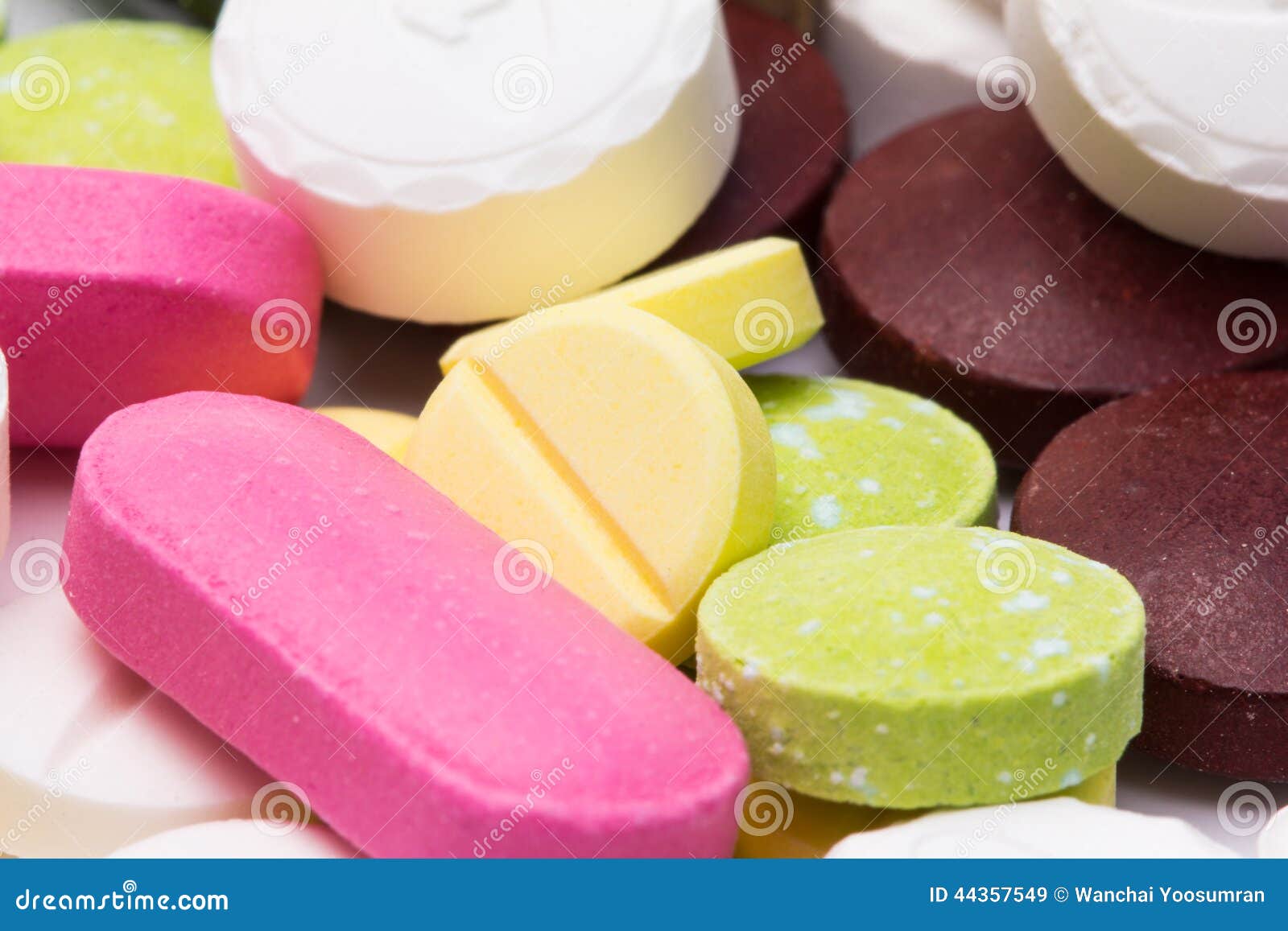 Colorful Tablets with Capsules Stock Image - Image of drug, closeup ...